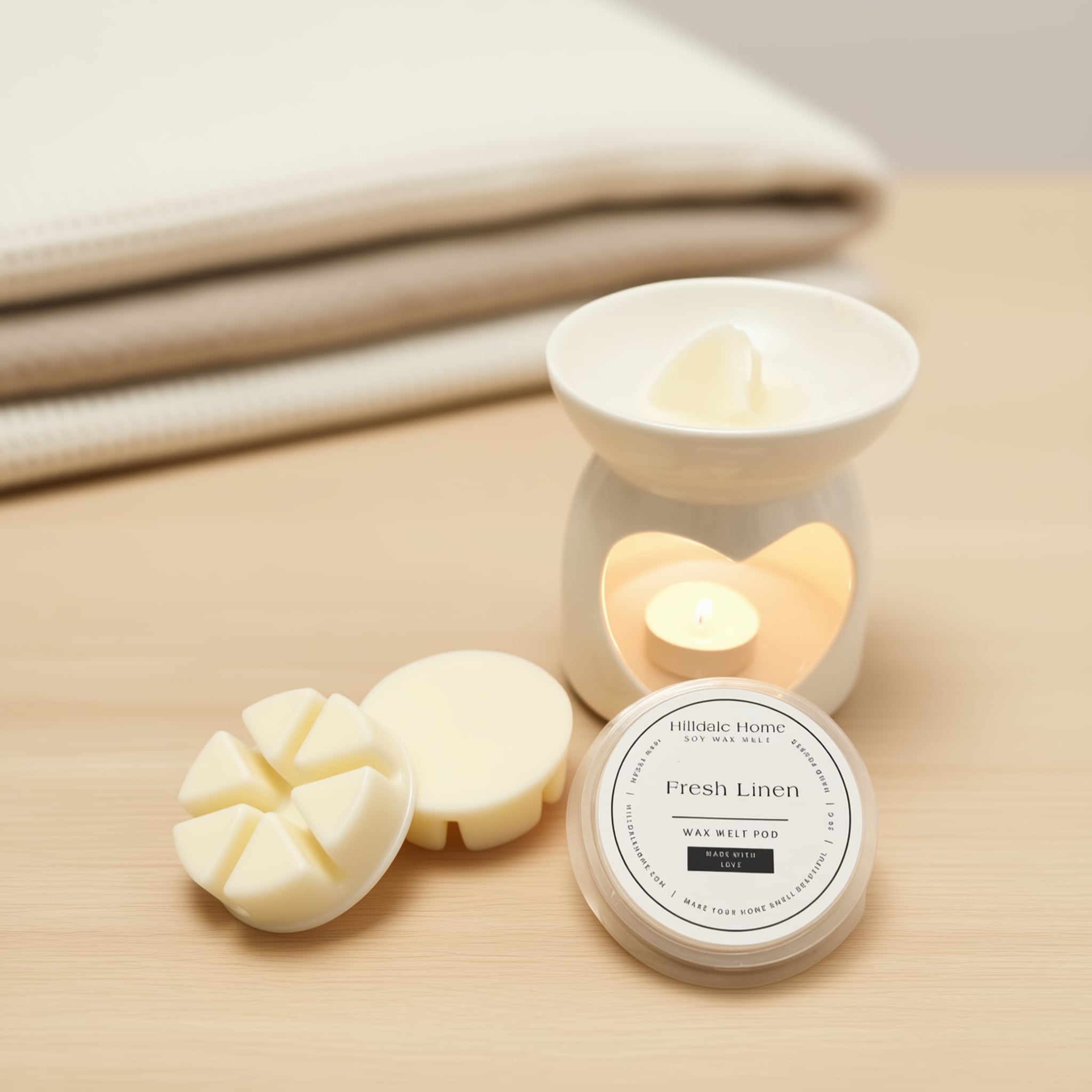 Fresh Linen Wax Melt | Clean Laundry Scent | Hilldale Home